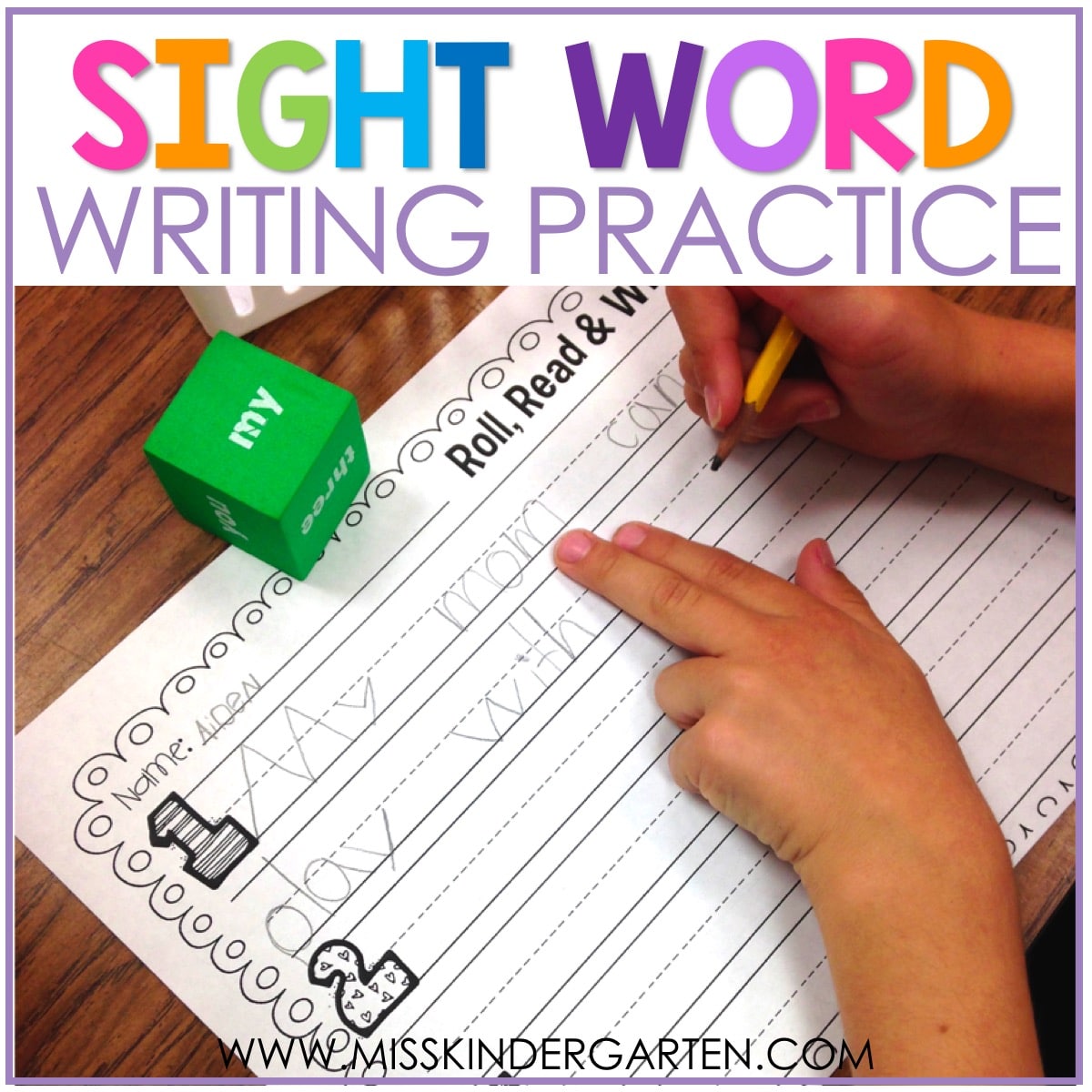 Sight Word Dice - Miss Kindergarten