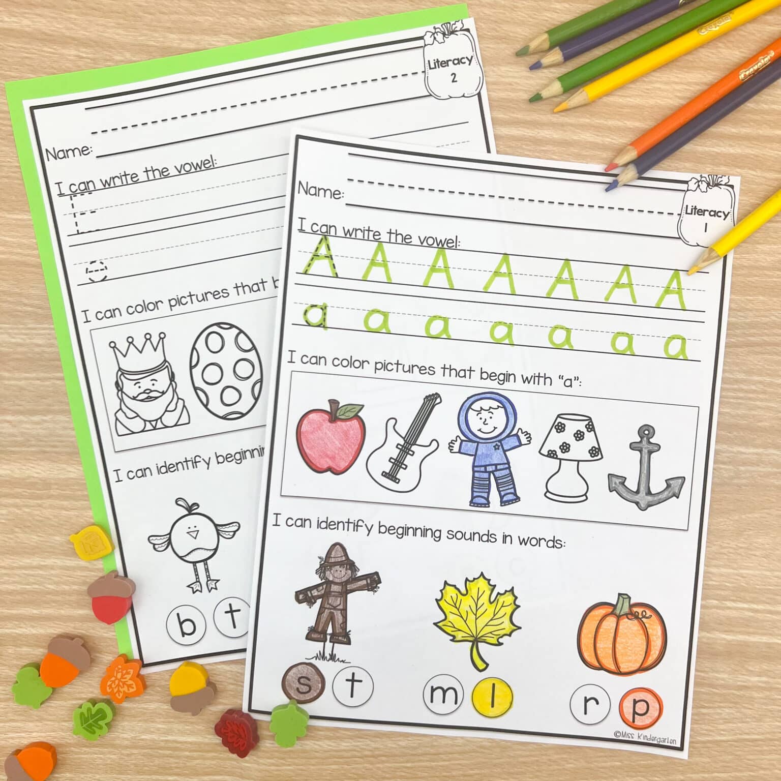 October Morning Work for Kindergarten - Miss Kindergarten