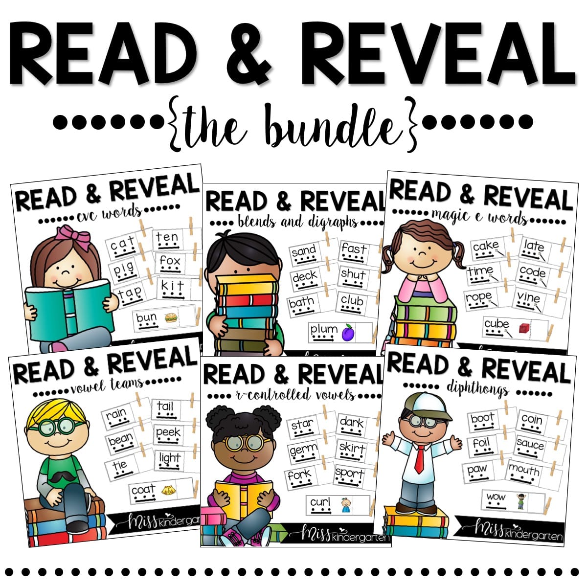 Reading CVC Words with Read and Reveal Cards - Miss Kindergarten