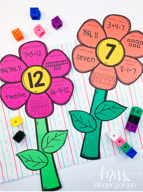 Kindergarten Math Crafts: Math Flowers and More! - Miss Kindergarten