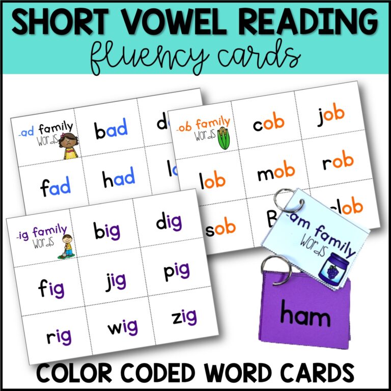 Reading Fluency Practice Roll and Read Short Vowel Words - Miss ...