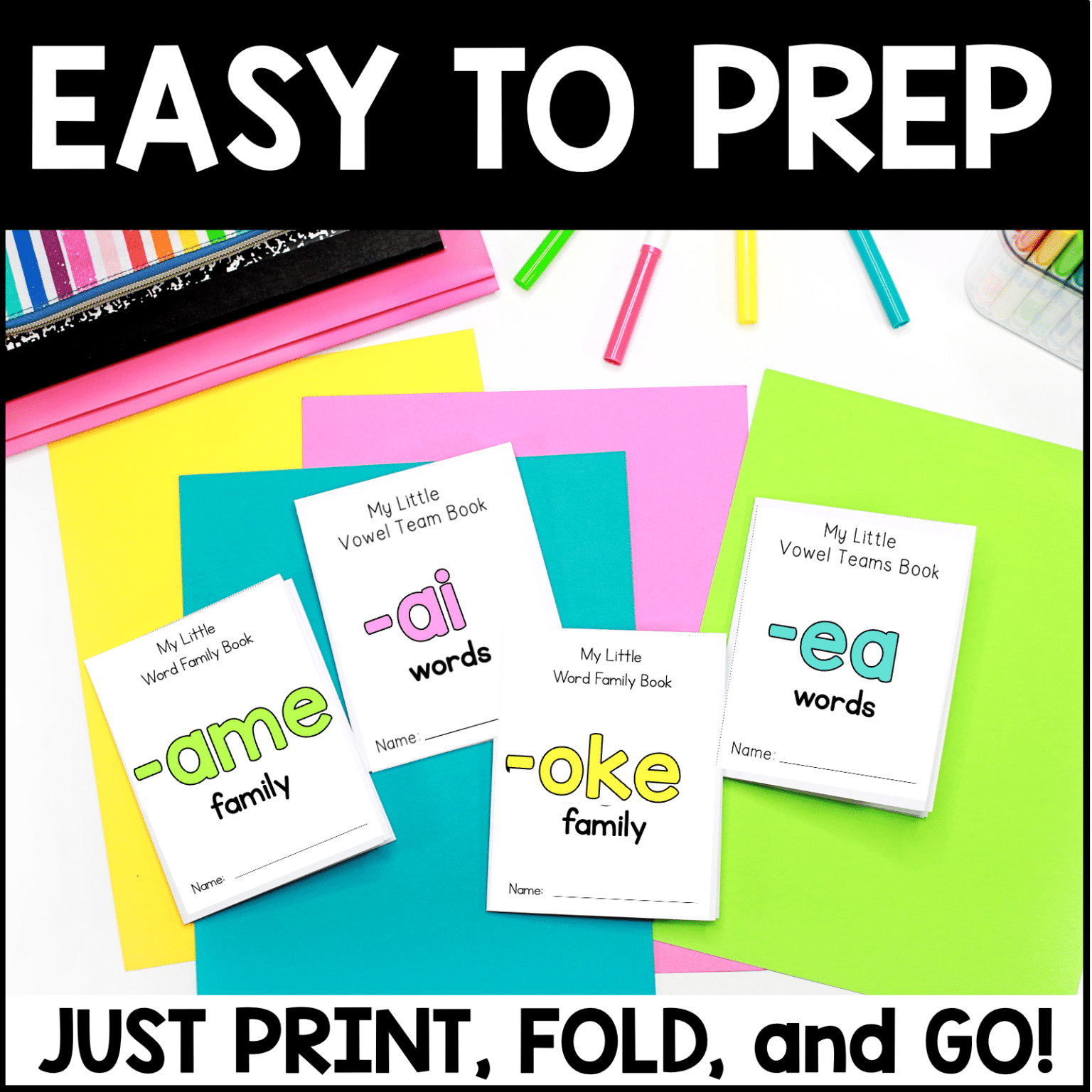 Long Vowel Words Magic e and Vowel Teams Word Family Books - Miss ...