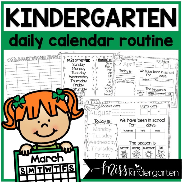 Morning Calendar Worksheets Kindergarten Daily Calendar Routine - Miss ...