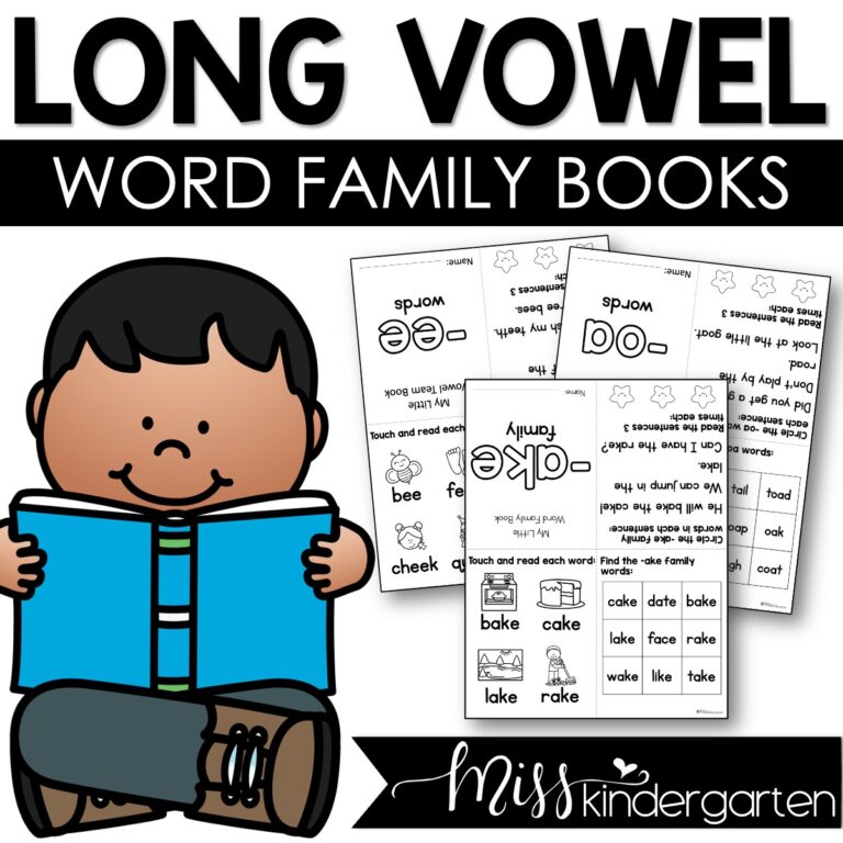 Long Vowel Words Magic e and Vowel Teams Word Family Books - Miss ...