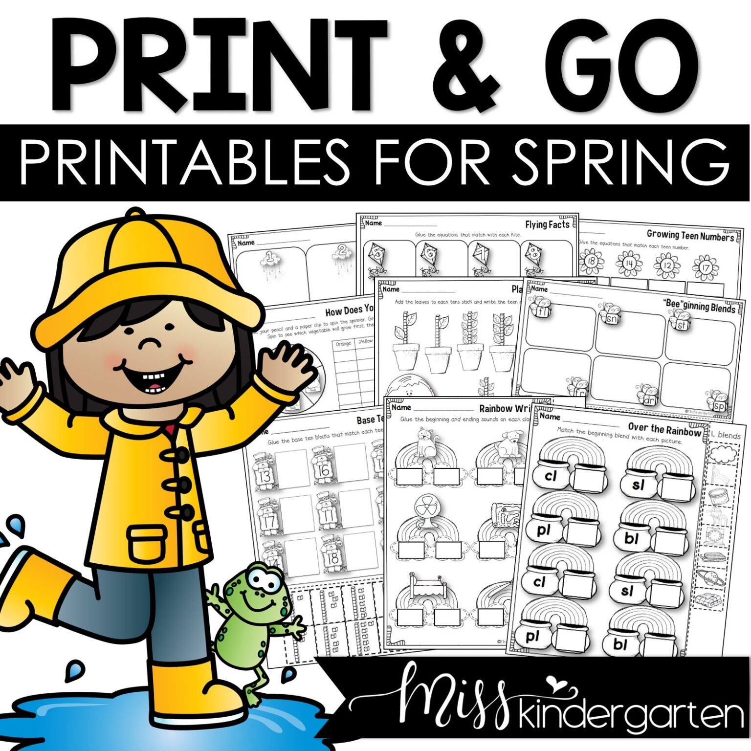 Spring Activities Print and Go Printables for Spring - Miss Kindergarten