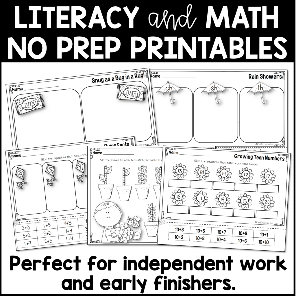 Spring Activities Print and Go Printables for Spring - Miss Kindergarten