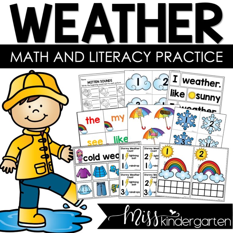 Kindergarten Weather Activities and Centers - Miss Kindergarten