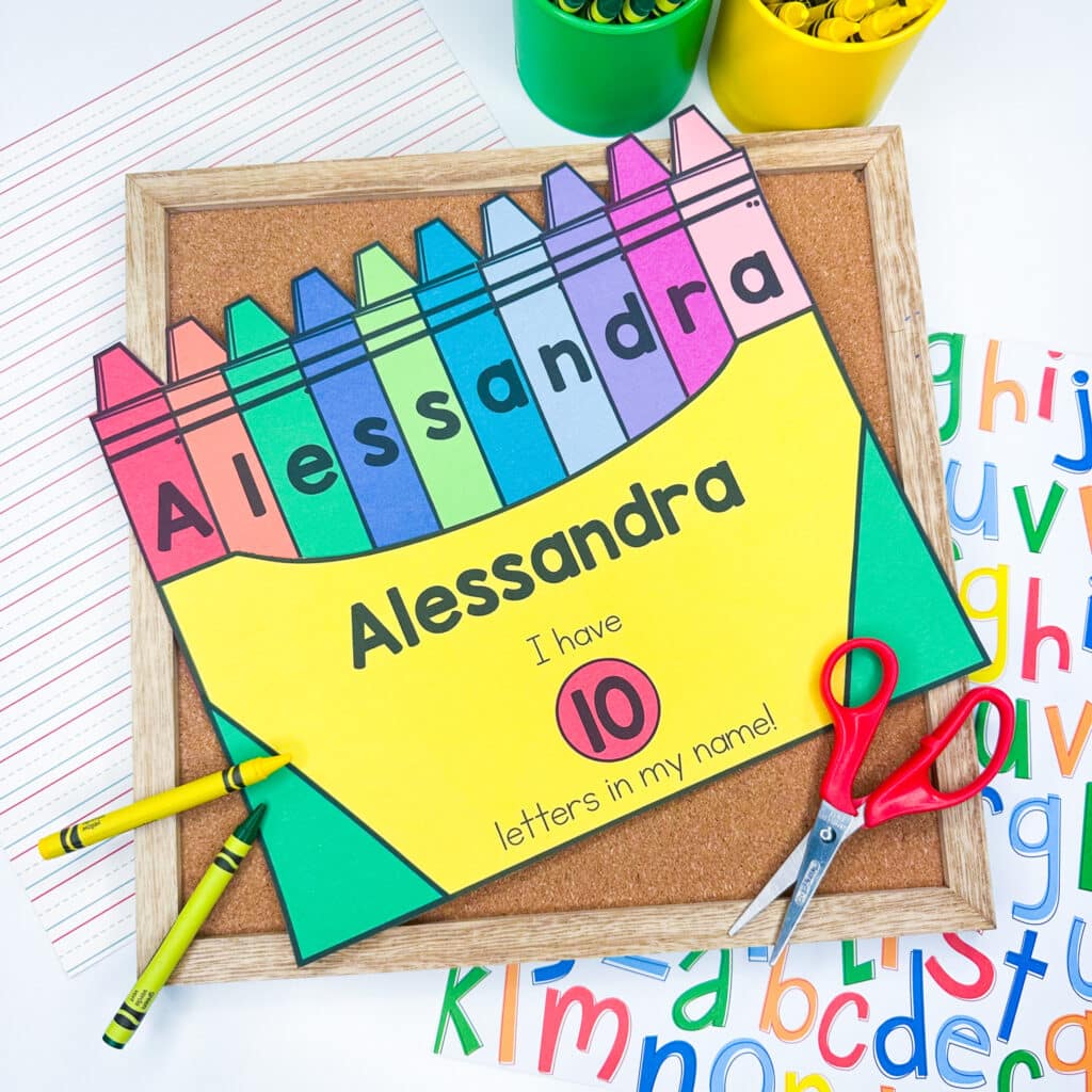 Crayon Box Name Craft - Miss Kindergarten