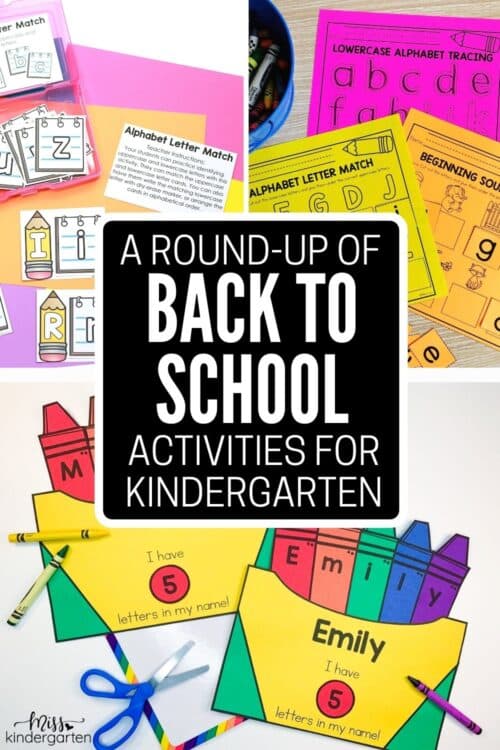 Back to School Activities for Kindergarten - Miss Kindergarten