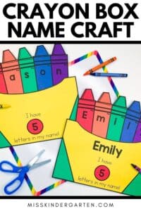 Crayon Box Name Craft - Miss Kindergarten