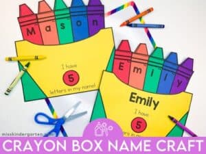 Crayon Box Name Craft - Miss Kindergarten