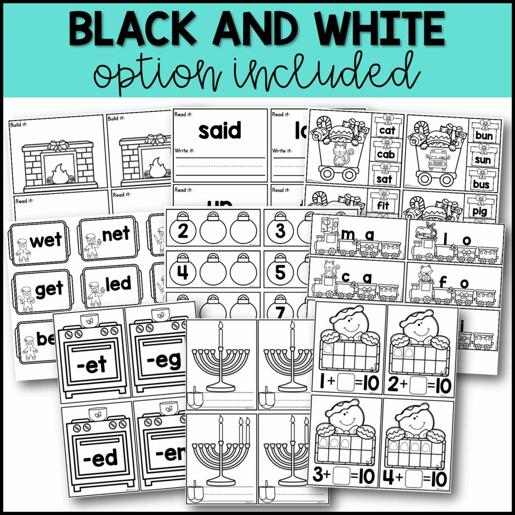 December Low Prep Kindergarten Centers Math and Literacy Centers - Miss ...