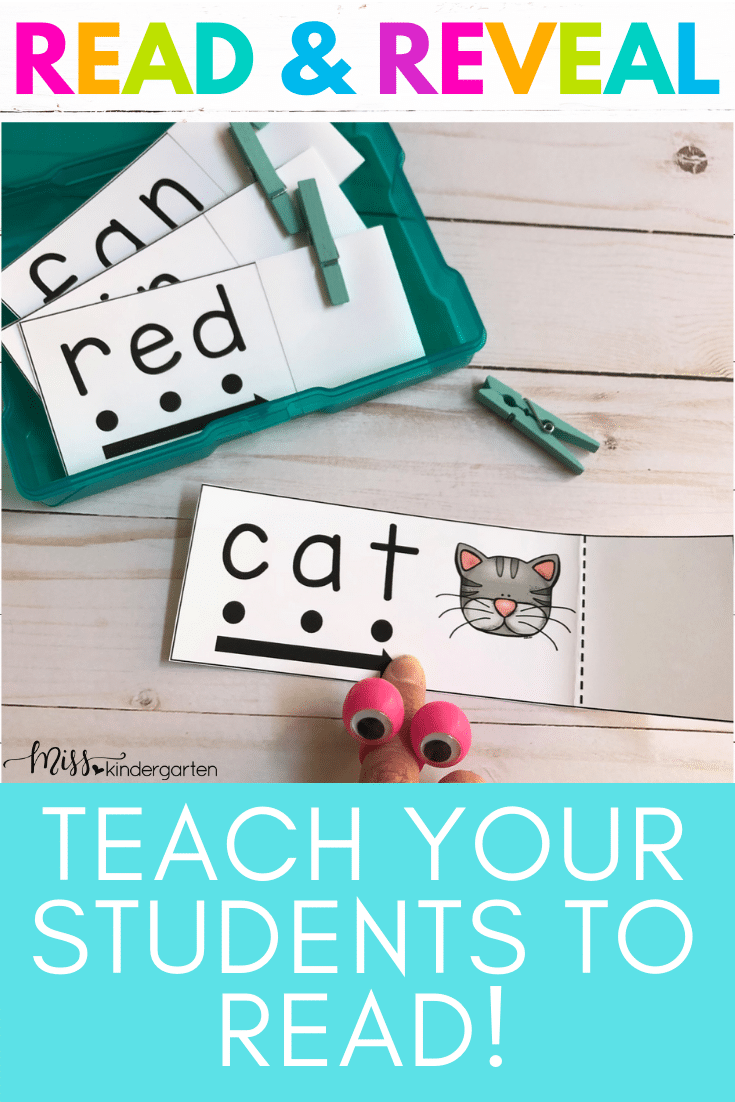 Reading CVC Words with Read and Reveal Cards - Miss Kindergarten