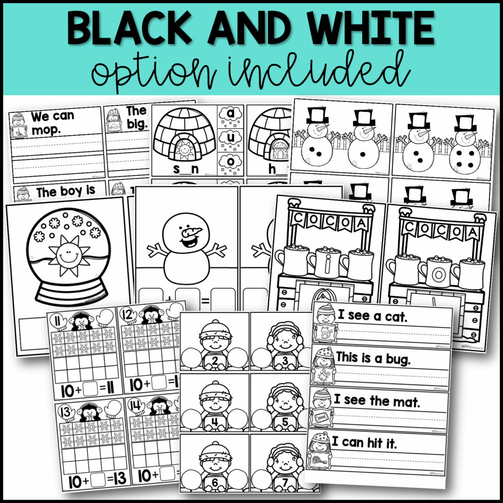 January Low Prep Math and Literacy Kindergarten Centers - Miss Kindergarten