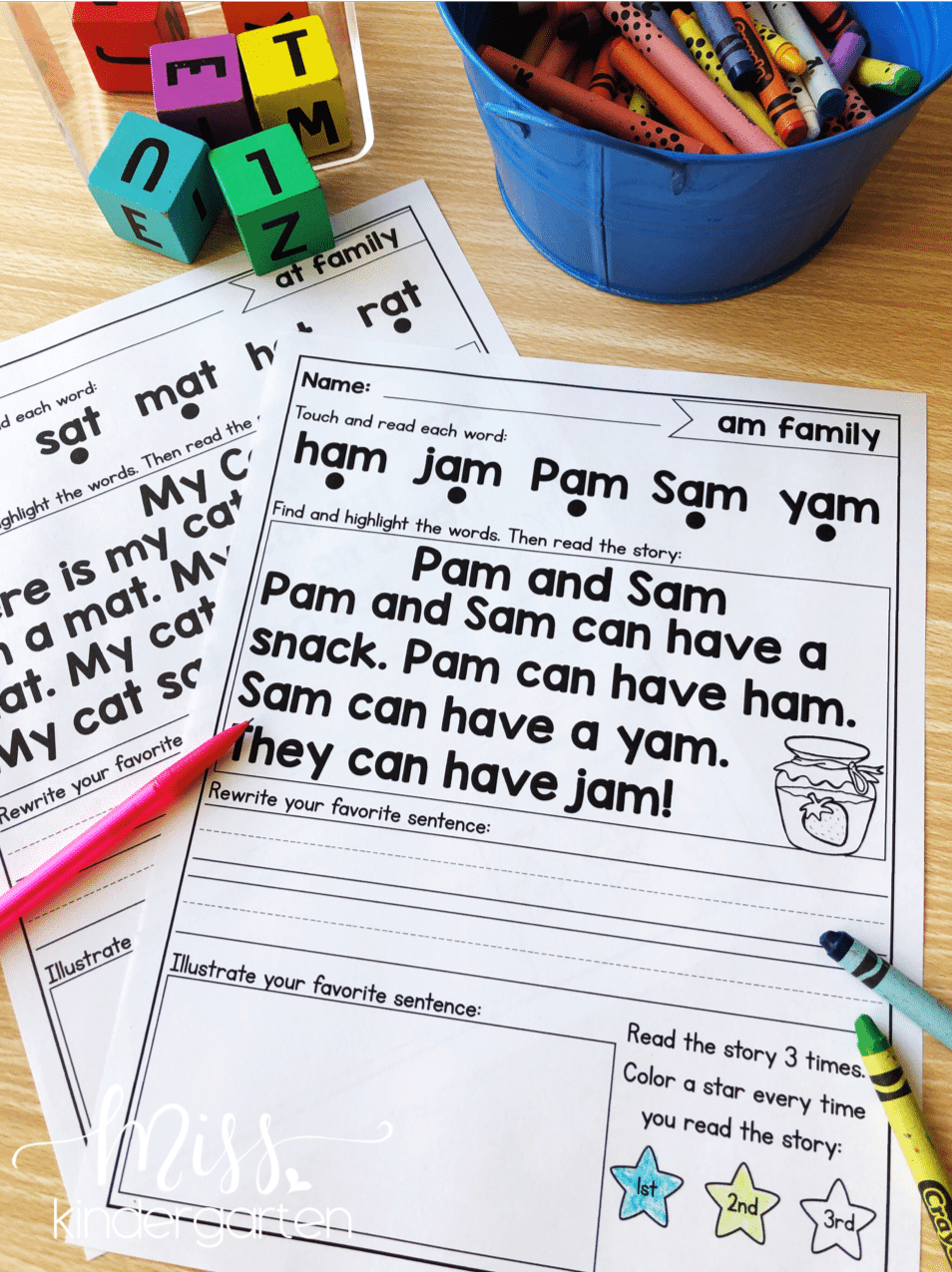FREE Kindergarten Reading Fluency Passages - Miss Kindergarten