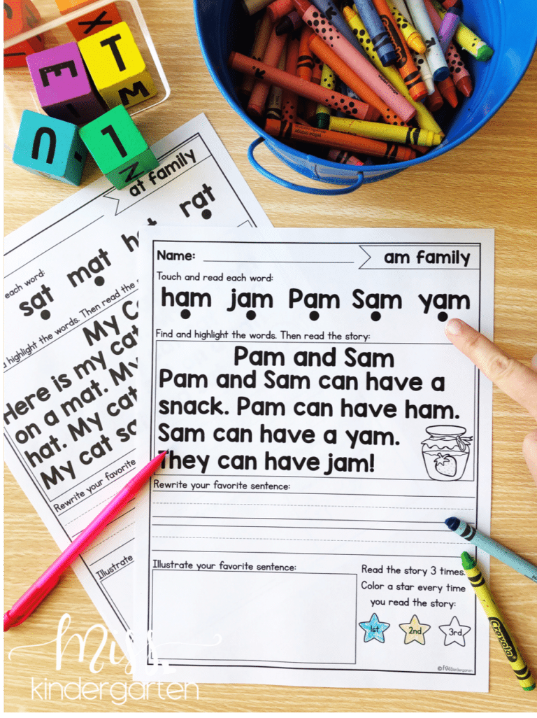 FREE Kindergarten Reading Fluency Passages - Miss Kindergarten