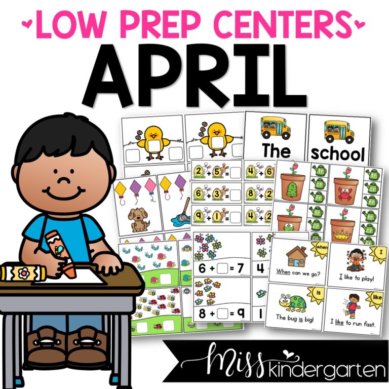 Low Prep and FUN April Centers! - Miss Kindergarten