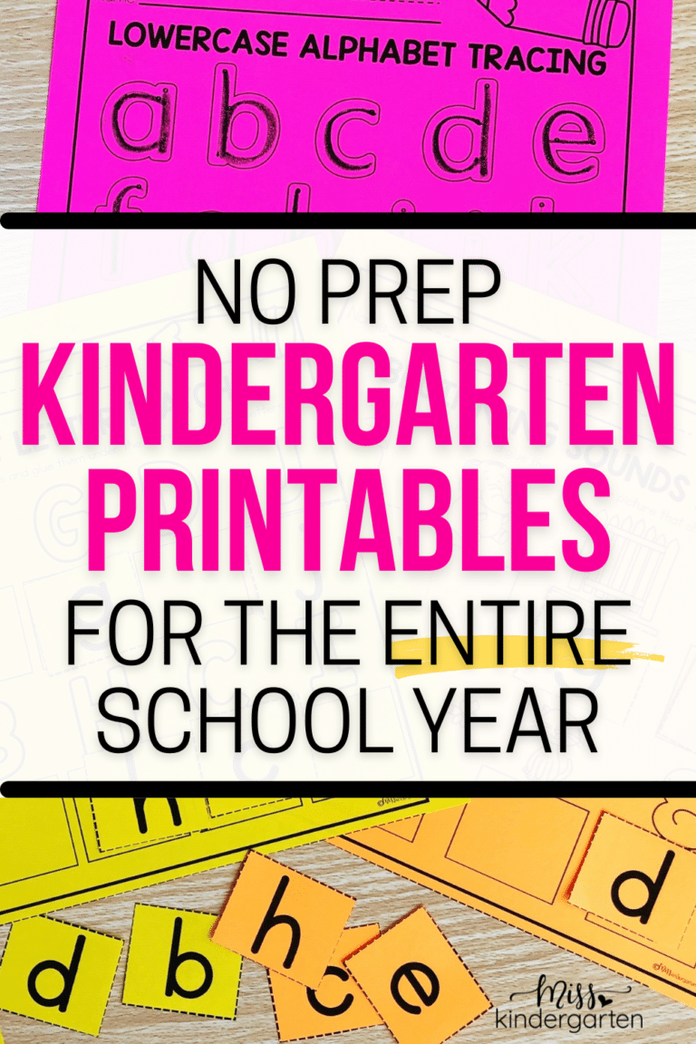 No Prep Printables for the Entire Year: Kindergarten