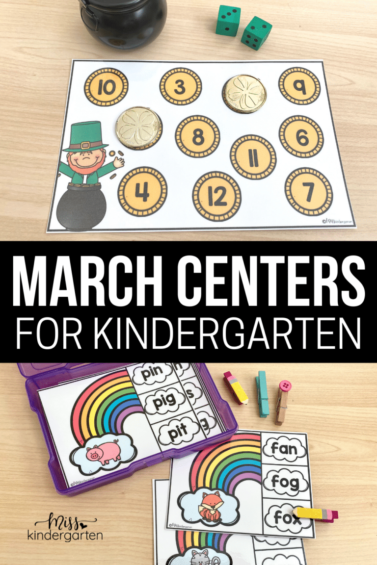 March Centers for Kindergarten - Miss Kindergarten