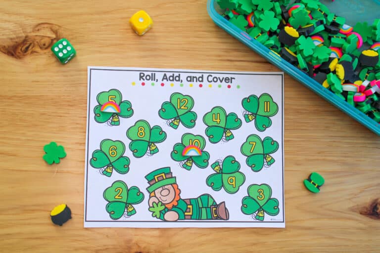 Roll and Cover Addition Practice - Miss Kindergarten