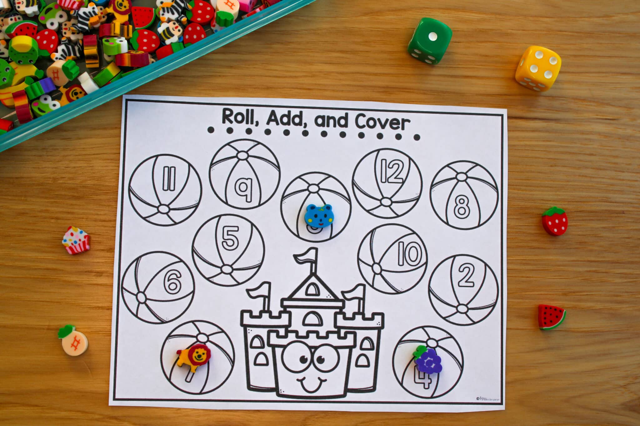 Roll and Cover Addition Practice - Miss Kindergarten