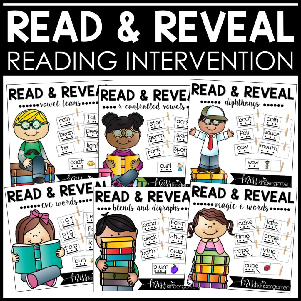 Read and Reveal Reading Words Intervention Bundle - Miss Kindergarten