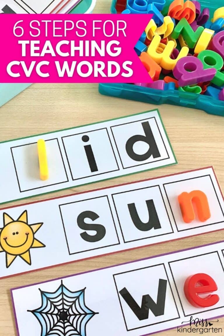 Teaching CVC Words in Six Steps - Miss Kindergarten