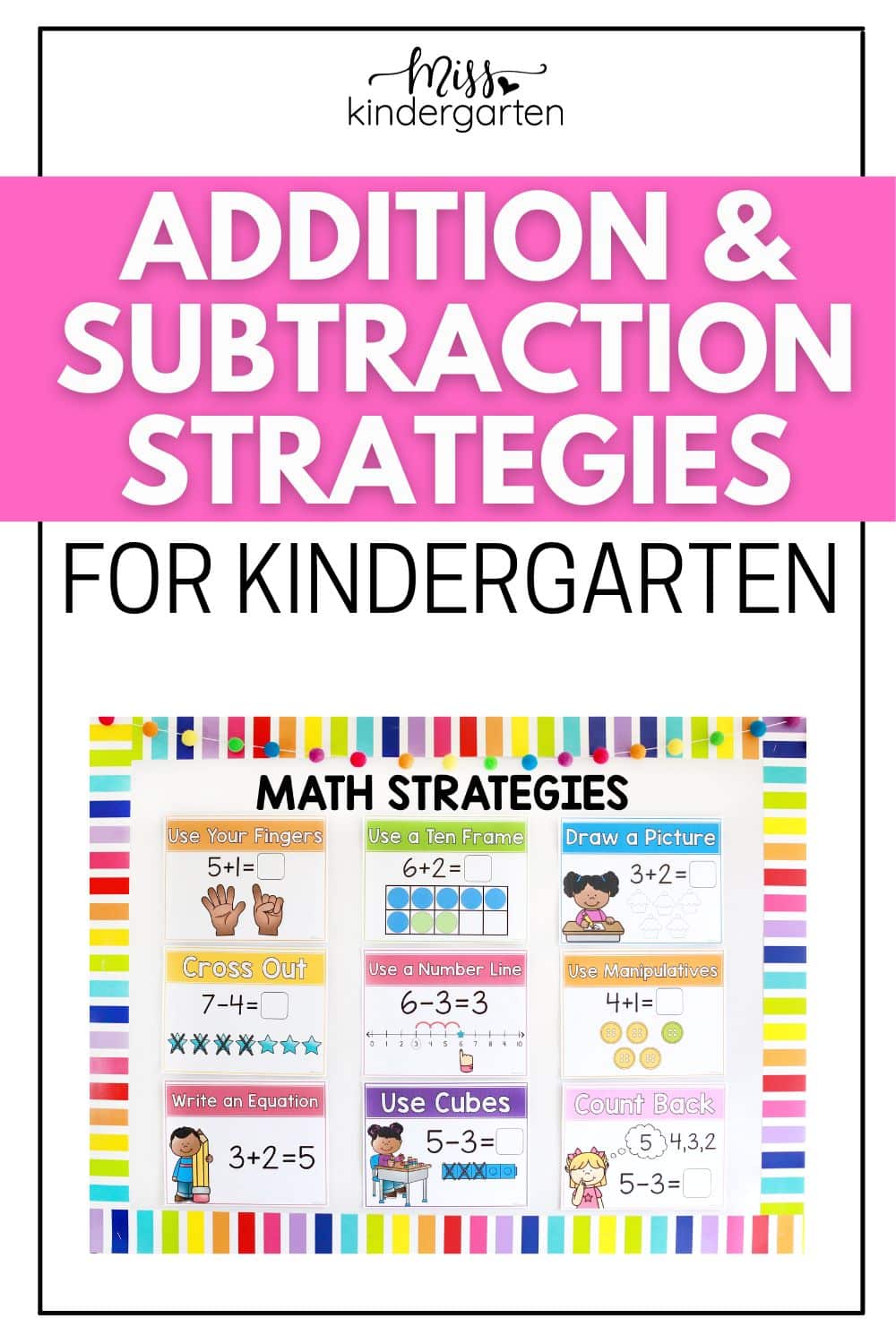 The Best Addition and Subtraction Strategies for Kindergarten - Miss ...