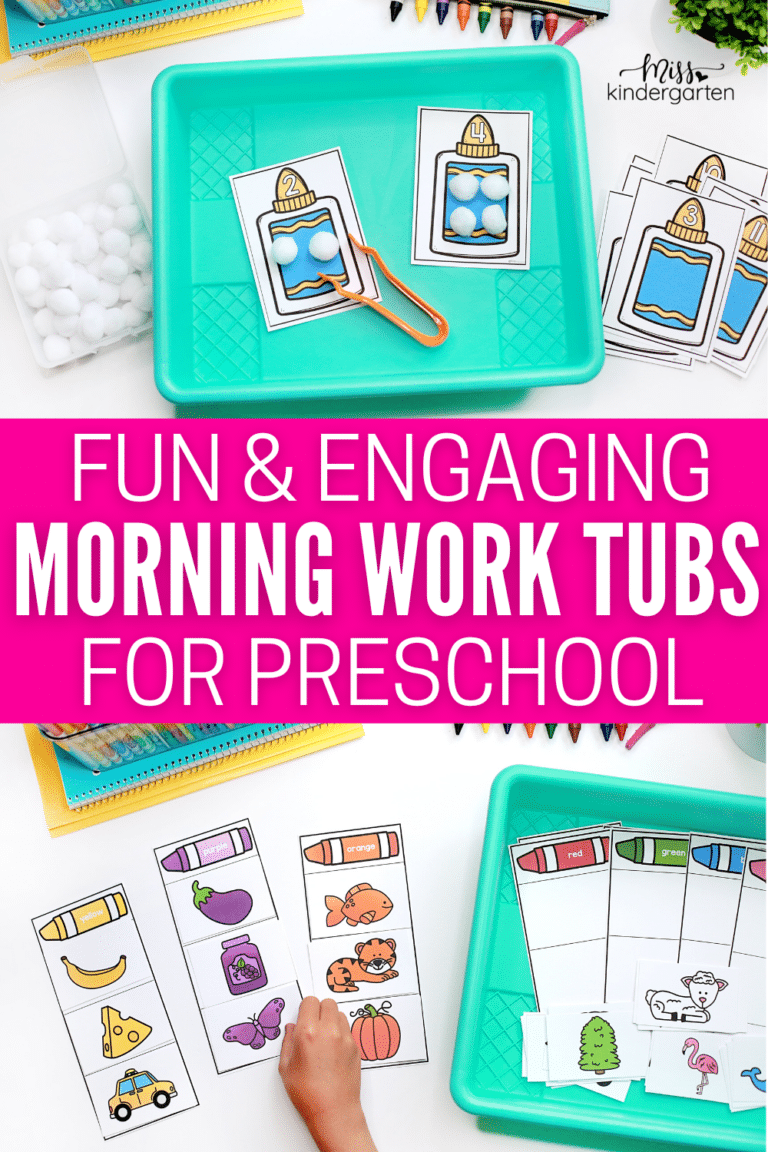 Preschool Morning Work Tubs: Tips and Ideas - Miss Kindergarten