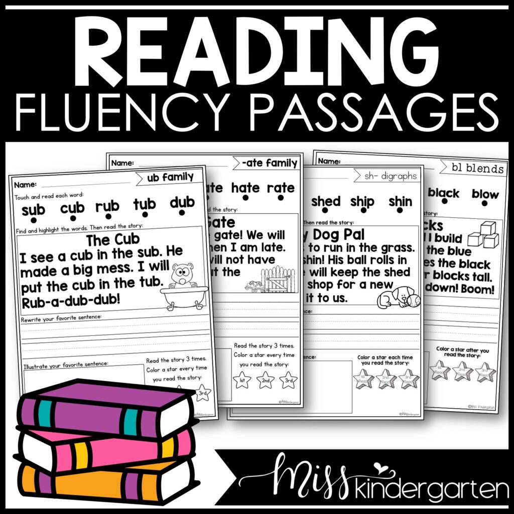 Decodable Passages Reading Fluency Phonics Bundle - Miss Kindergarten