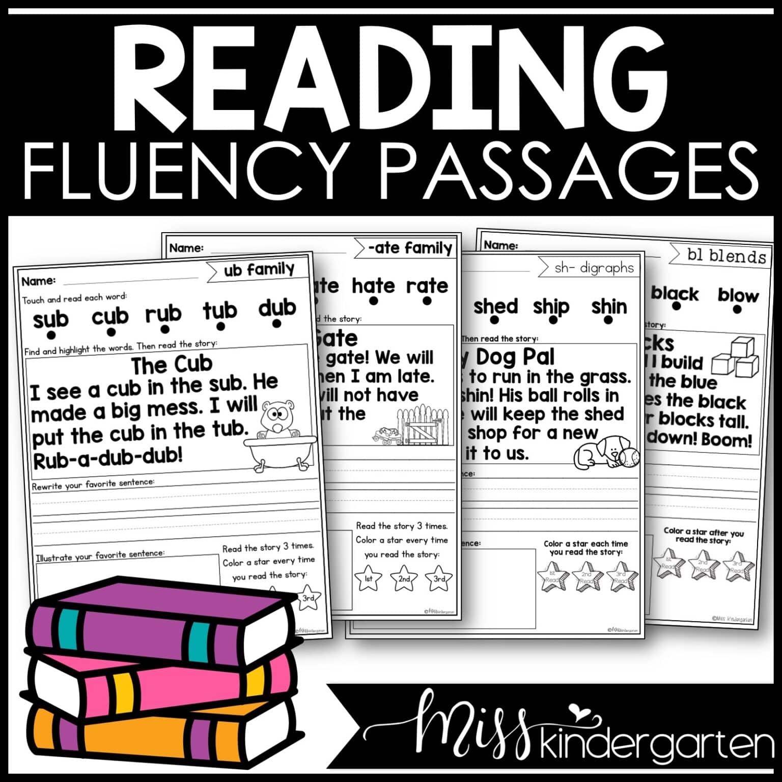 Reading Fluency Passages One Time Offer - Miss Kindergarten