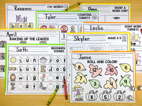 Engaging Kindergarten Activities for November - Miss Kindergarten