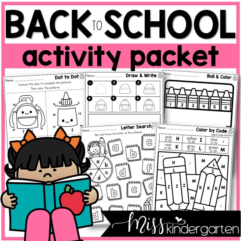 Back to School Activity Packet Kindergarten Early Finishers Activities ...