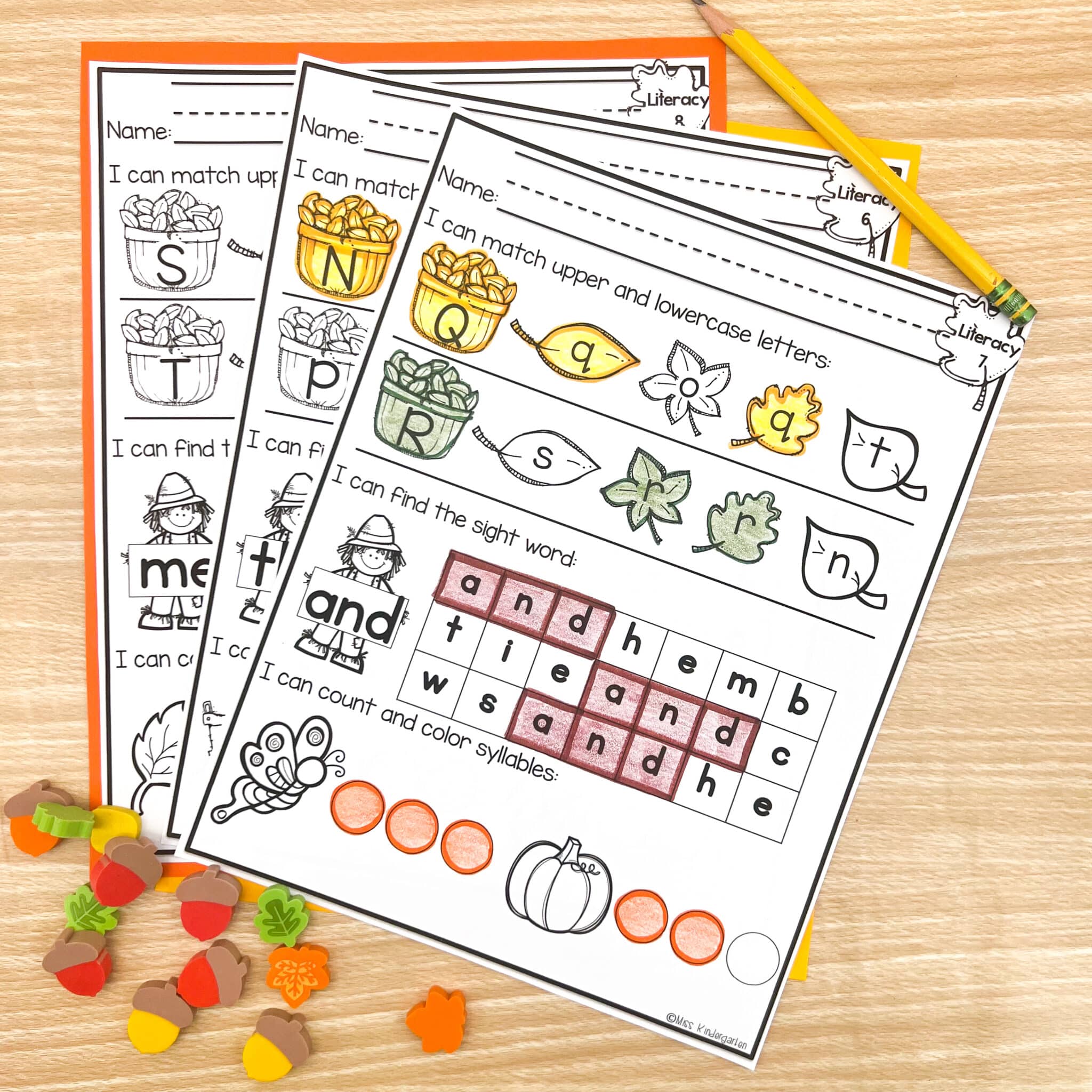 November Morning Work for Kindergarten - Miss Kindergarten