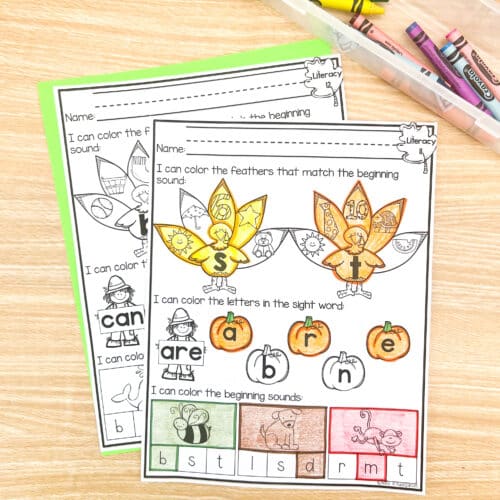 November Morning Work for Kindergarten - Miss Kindergarten