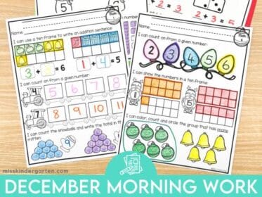 December Morning Work for Kindergarten - Miss Kindergarten