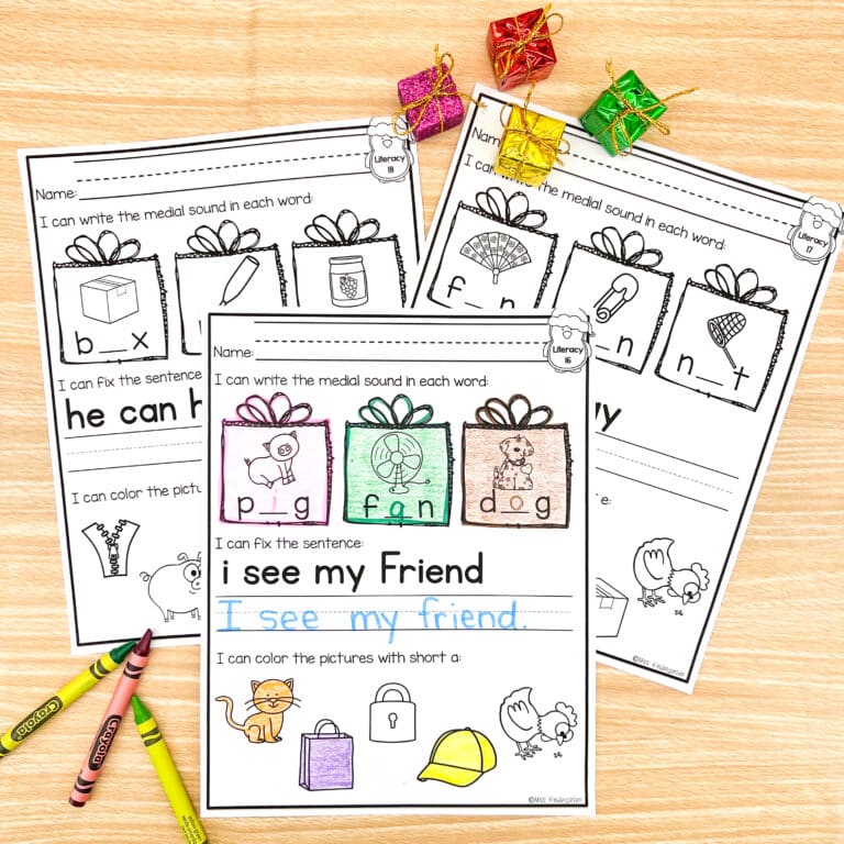 December Morning Work for Kindergarten - Miss Kindergarten