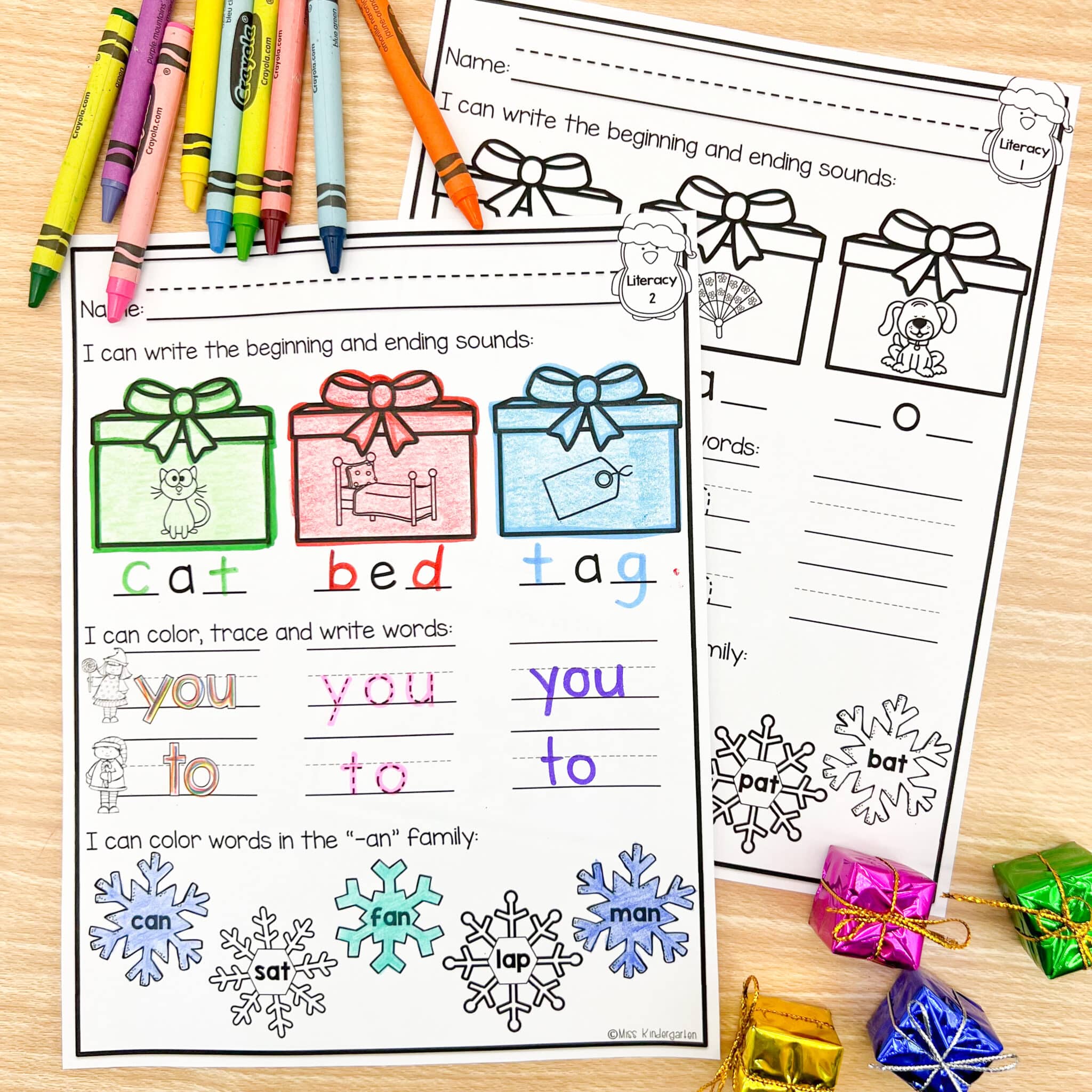 December Morning Work for Kindergarten - Miss Kindergarten