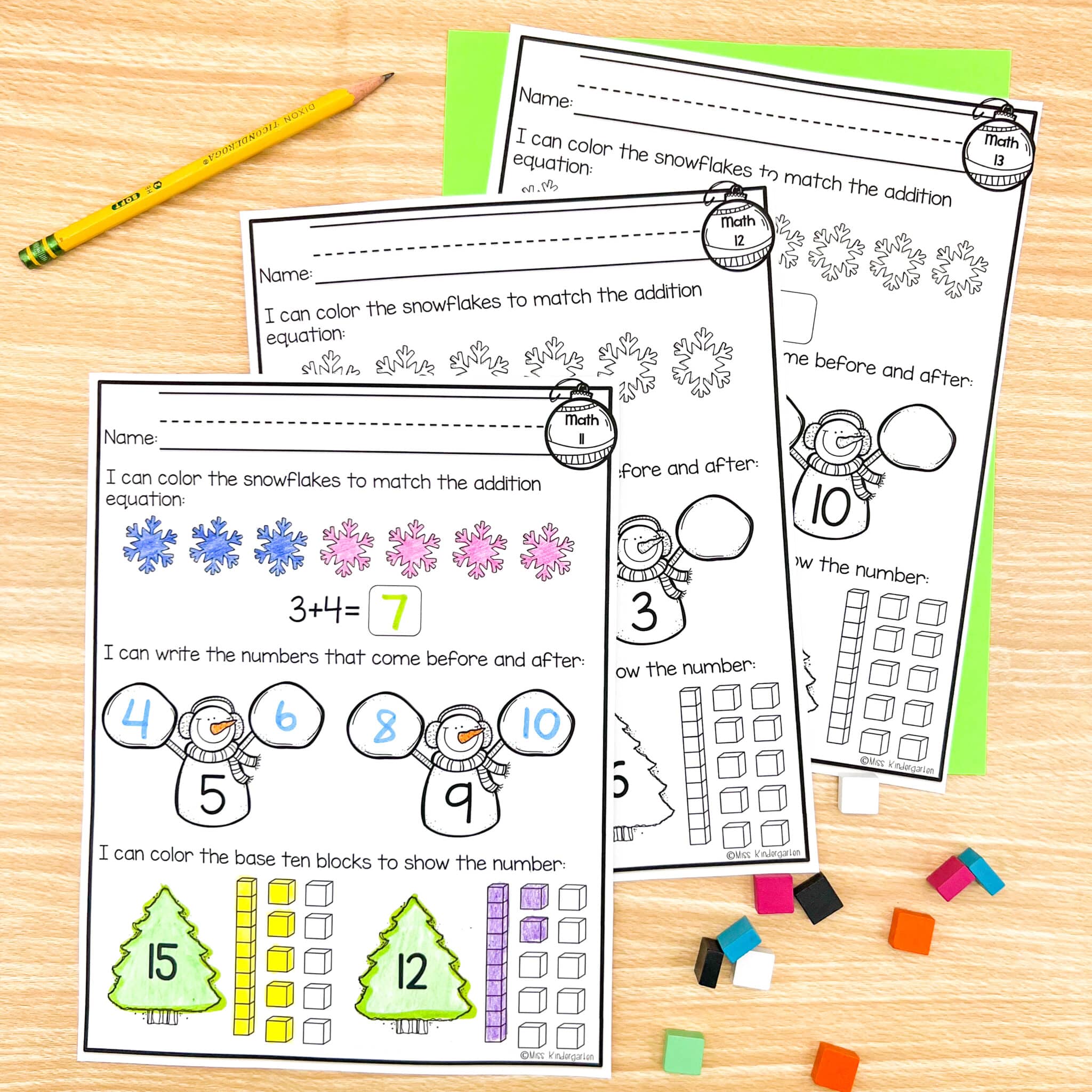 December Morning Work for Kindergarten - Miss Kindergarten
