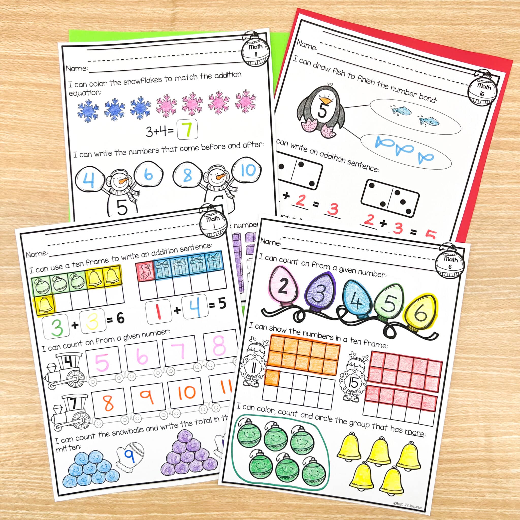 December Morning Work for Kindergarten - Miss Kindergarten