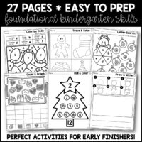 December Activity Packet Kindergarten Christmas Activities Early ...