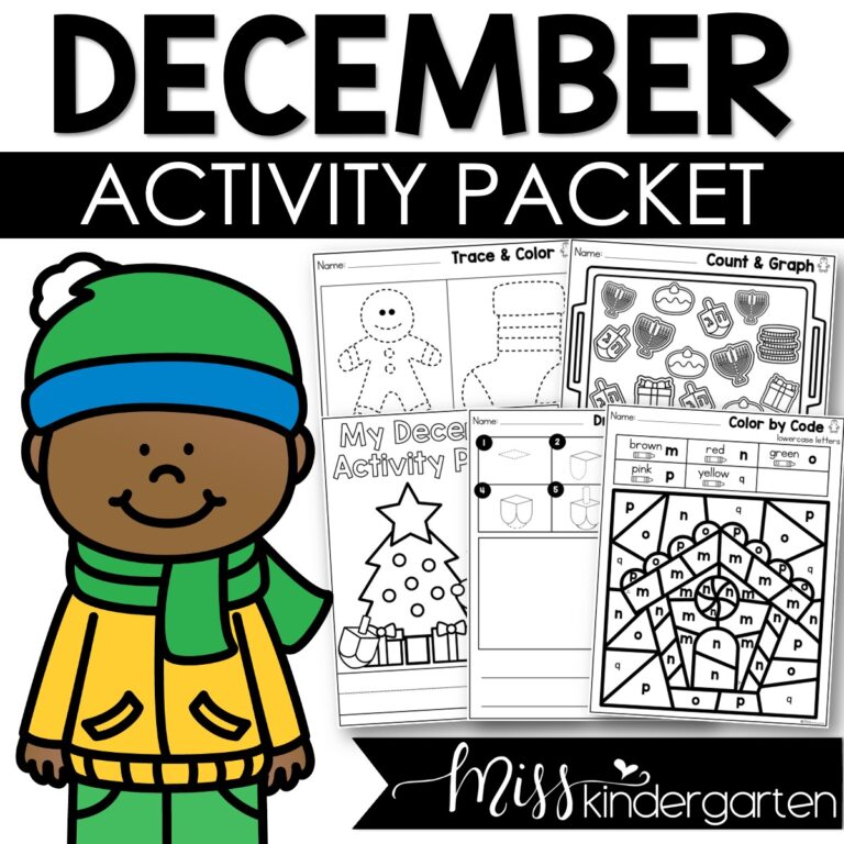 December Activity Packet Kindergarten Christmas Activities Early ...