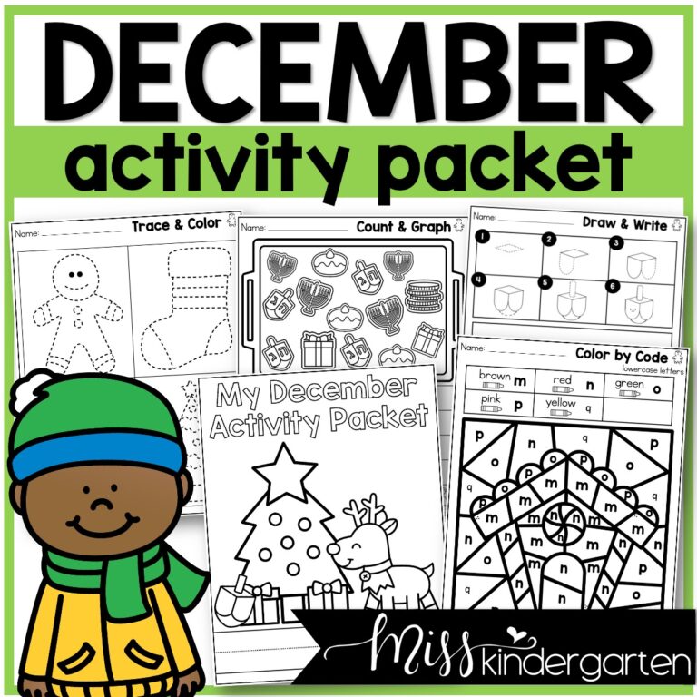 December Activity Packet Kindergarten Christmas Activities Early ...