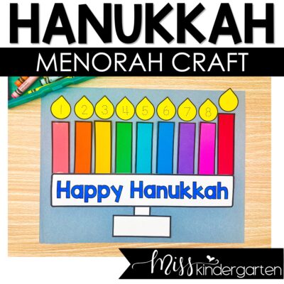 Hanukkah Craft Hanukkah Menorah Kindergarten Counting Craft - Miss ...