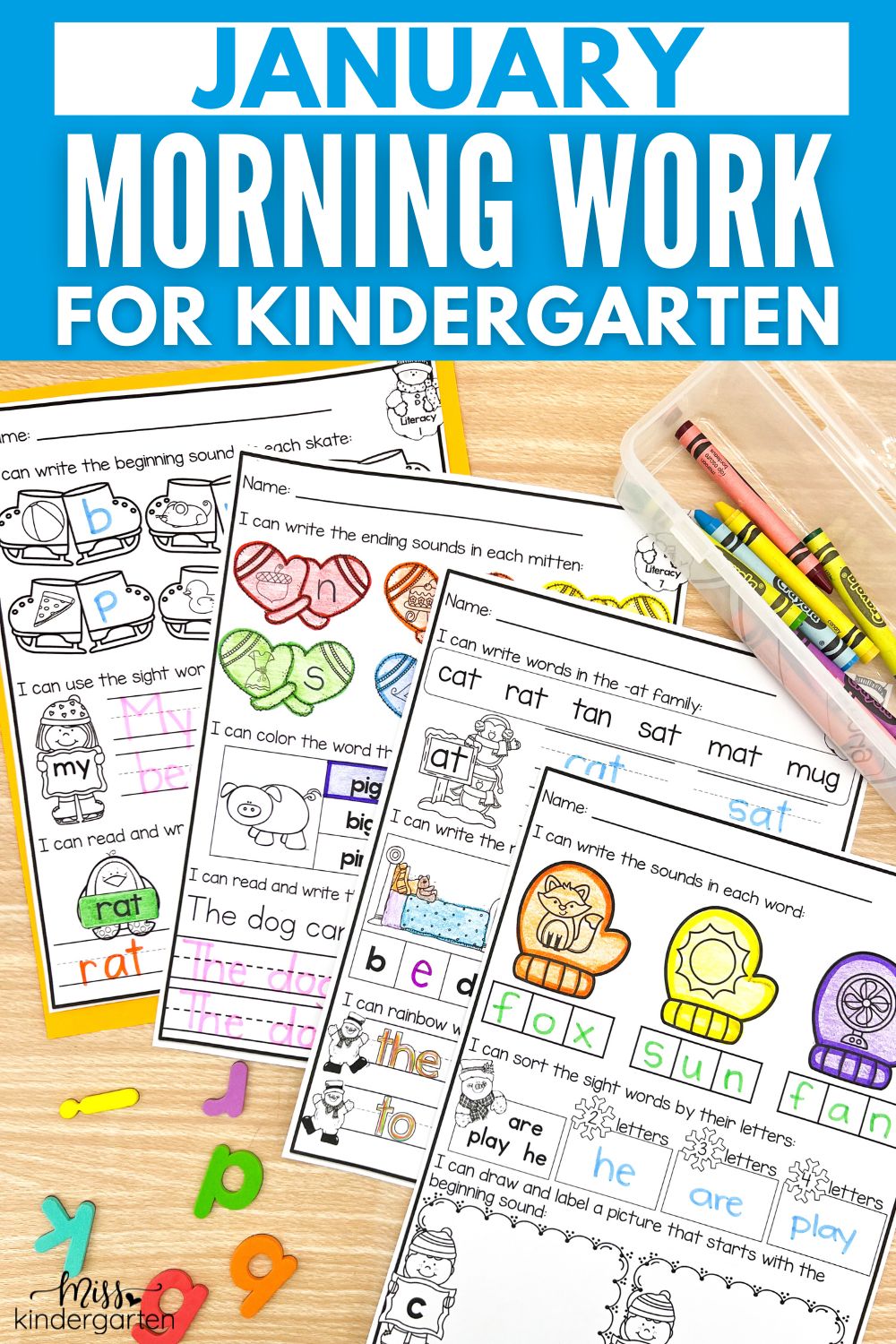 January Morning Work for Kindergarten - Miss Kindergarten