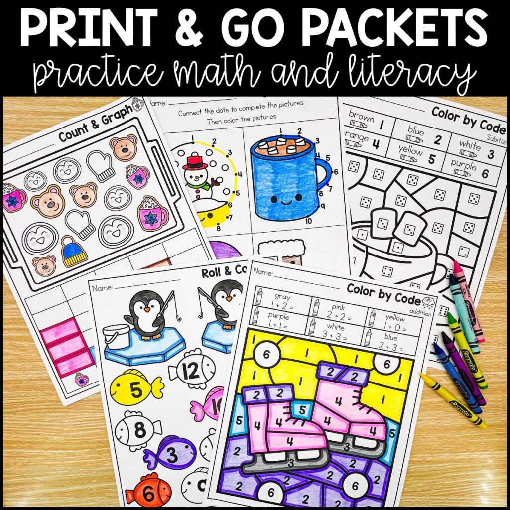 Winter Activity Packet January Kindergarten Activities for Early ...