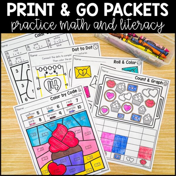 February Activity Packet Kindergarten Valentine's Day Activities for ...
