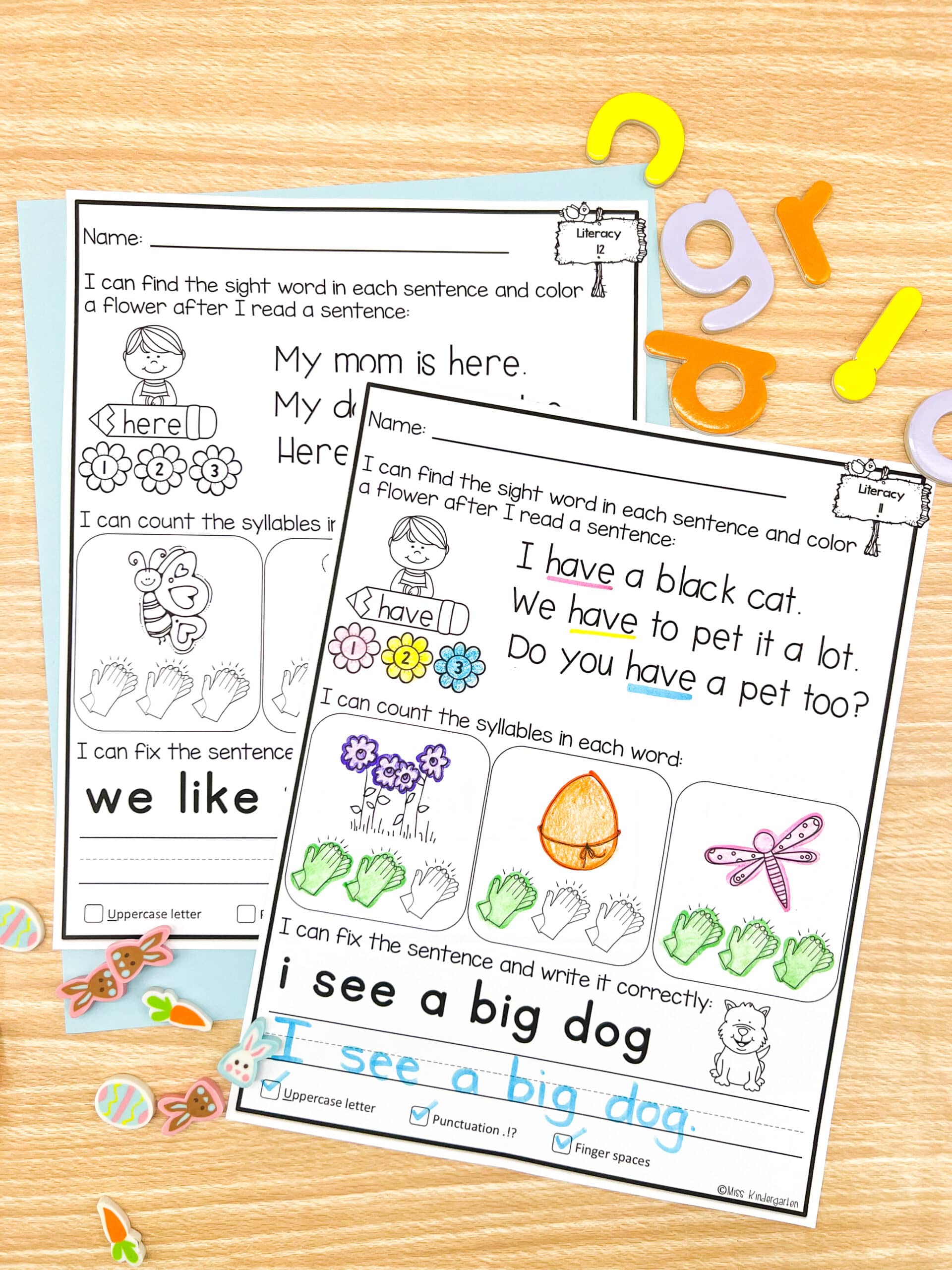 April Morning Work for Kindergarten - Miss Kindergarten