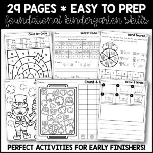 March Activity Packet St Patrick's Day Kindergarten Activities for ...