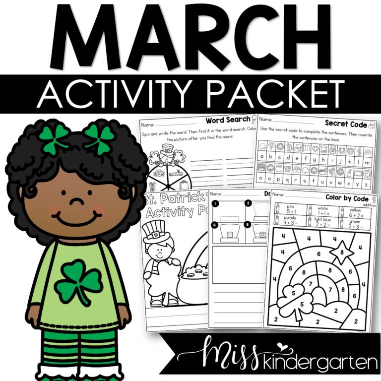 March Activity Packet St Patrick's Day Kindergarten Activities for ...